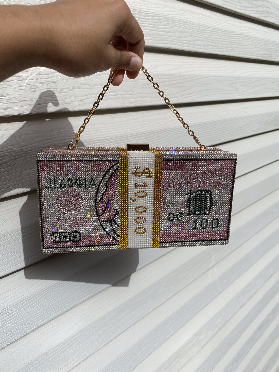 "You Got Moneyyy" Purse - Pink $10,000 Money Rhinestone Purse – Closet ...